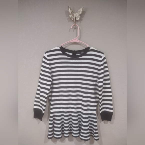 Aqua Cashmere | Sweaters | Aqua Cashmere Striped Back Buttons Peplum ...